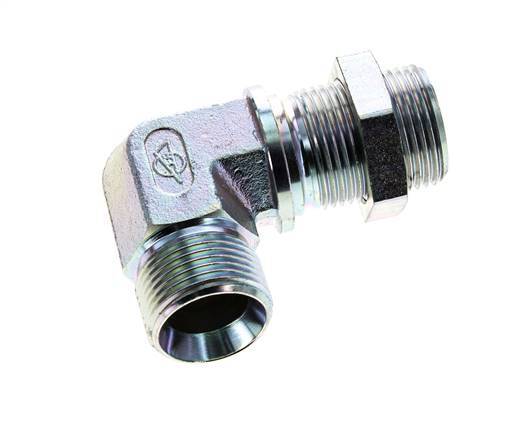 Racor acodado 90deg Pasamuros G1'' Acero alta presión 60° Cono 225bar ...