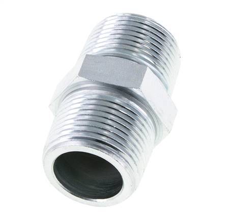 Espiga doble de acero cincado NPT de 1'' 140 bar - Hidráulica | Tameson.es